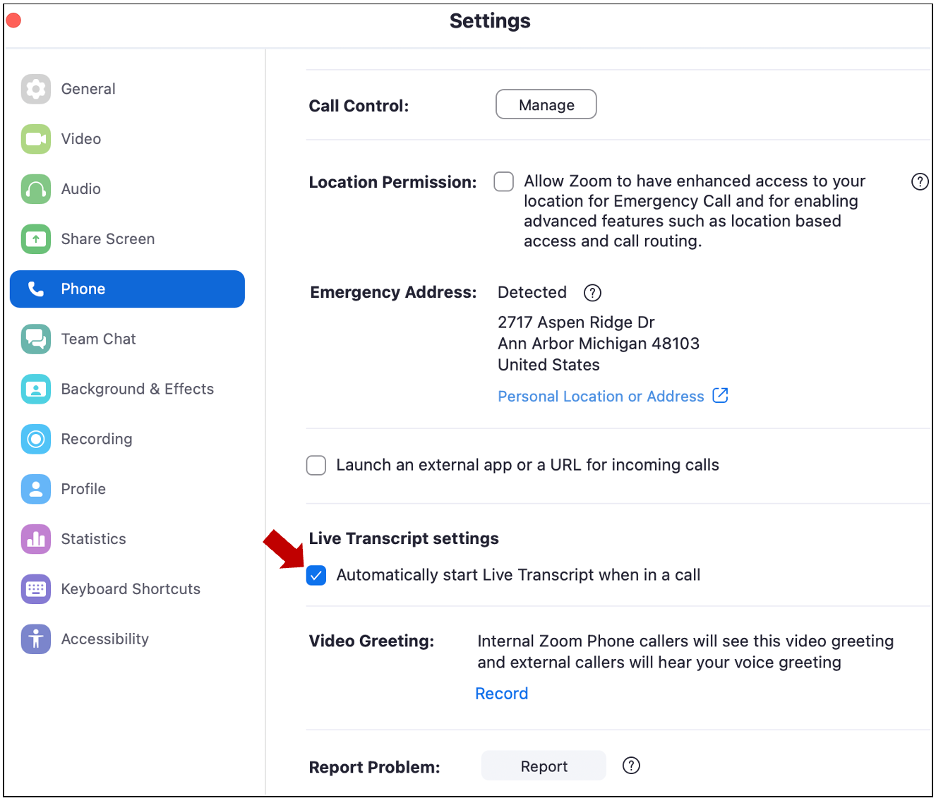 Live Transcription- Zoom Phone | ITS Documentation